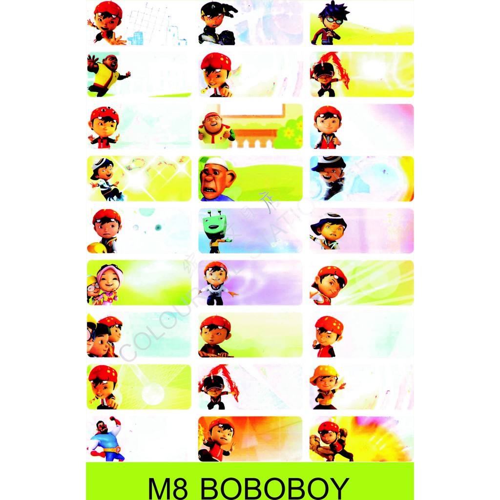 NAME STICKER BOBOBOY (WATERPROOF) (READY STOCK) | Shopee Malaysia