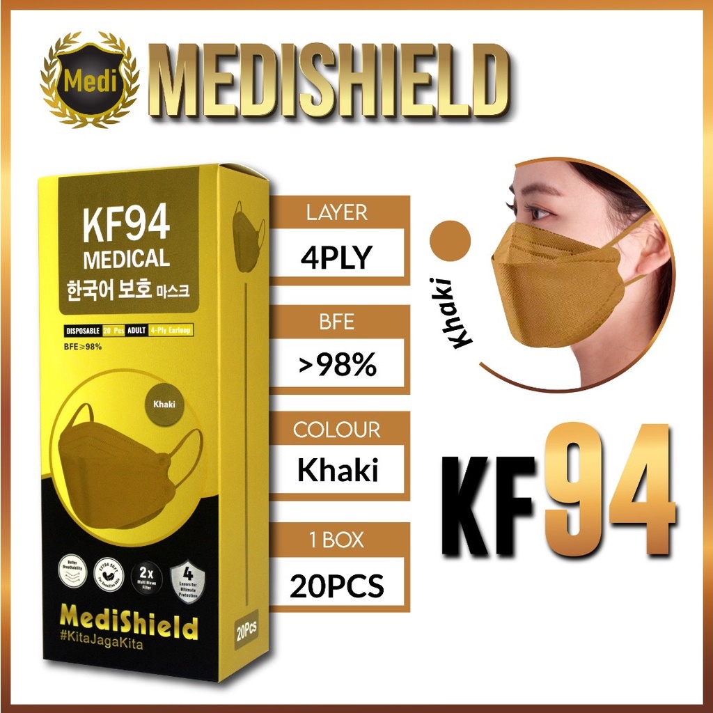 𝐊𝐅𝟗𝟗 𝐌𝐄𝐃𝐈𝐂𝐀𝐋 𝐌𝐄𝐃𝐈𝐒𝐇𝐈𝐄𝐋𝐃 Face Mask BFE98% Korea Mask 20pcs Bundle Box ...