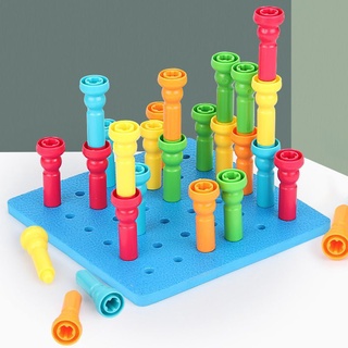 BOLEH Peg Board, Pegboard For Kids, Pegboard Toys, Fine Motor Skill ...