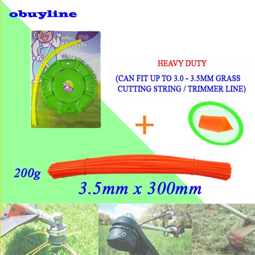 Heavy Duty Triangle💎Shape Nylon Grass Trimmer Line 200G 3.5MM + Heavy Duty Grass Cutter Blade ...