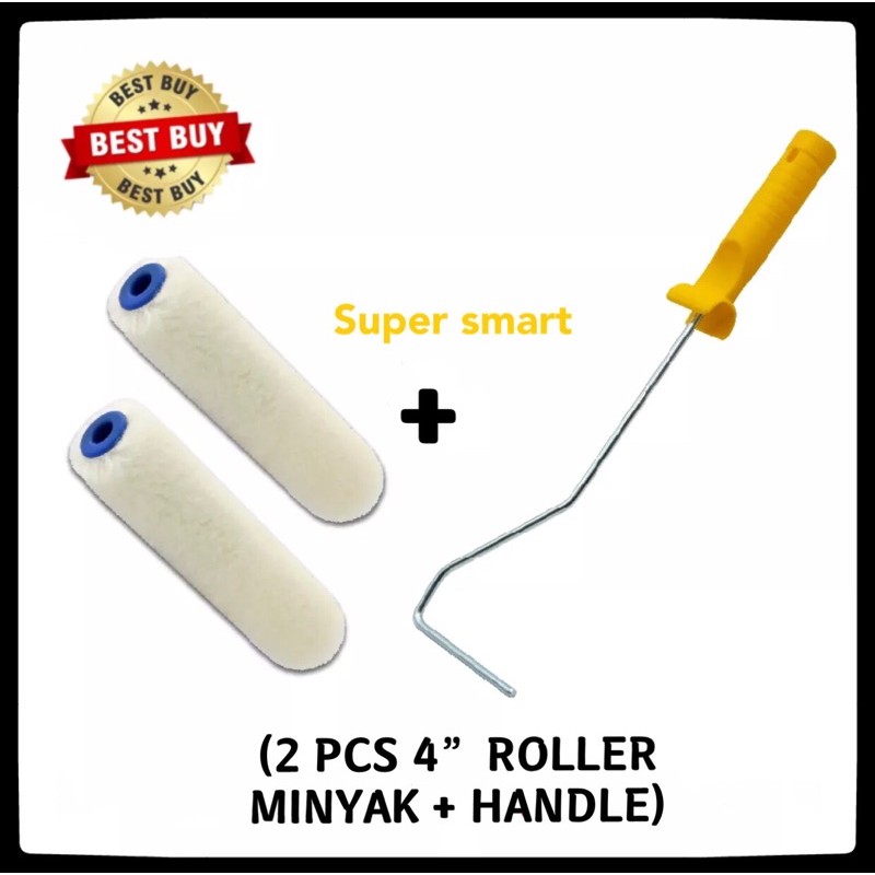 ROLLER REFILL LAMBWOOL 4” (2PCS) + PAINTING ROD | Shopee Malaysia