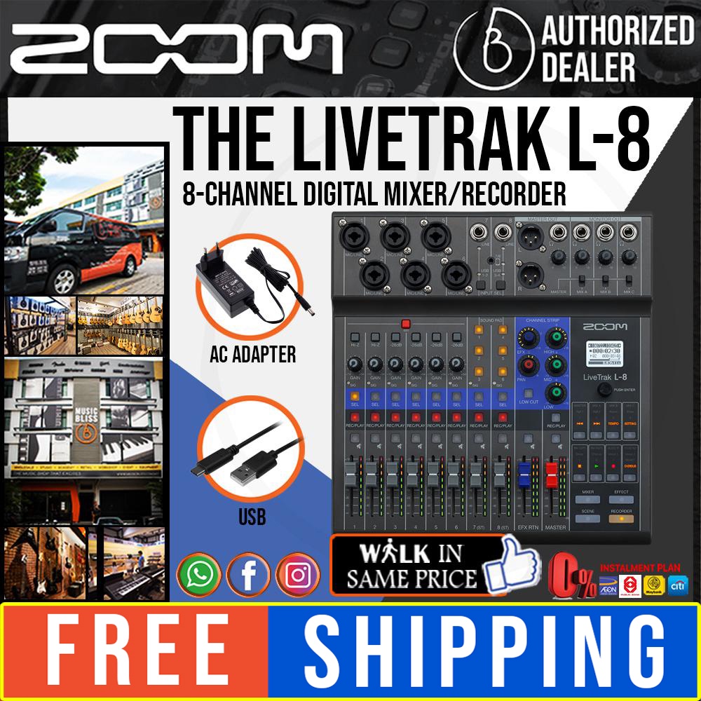 Zoom LiveTrak L8 8-channel Digital Mixer / Recorder with 0% Instalment ...