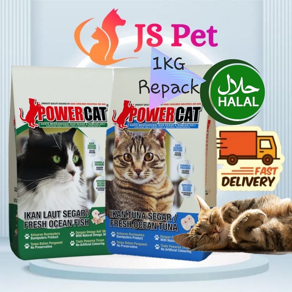 Powercat Cat Food REPACK Fresh Ocean Fish 1KG / Fresh Ocean Tuna 1KG ...