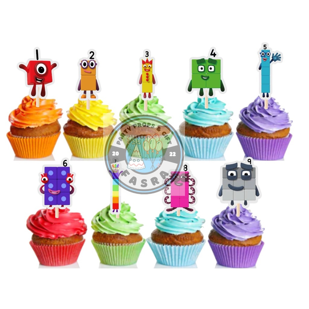 27pcs number blocks cupcake topper | Shopee Malaysia
