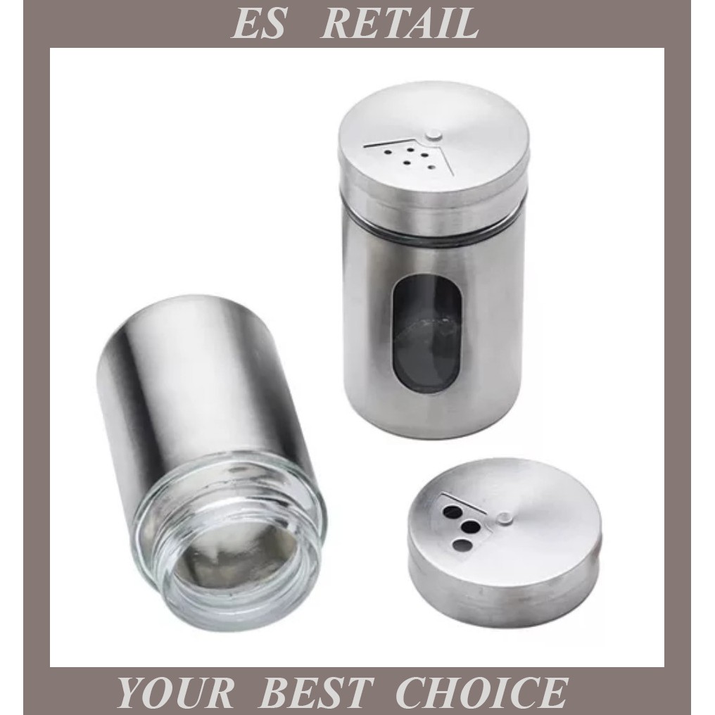 Glass seasoning bottle stainless steel layer Condiment bottle Salt ...