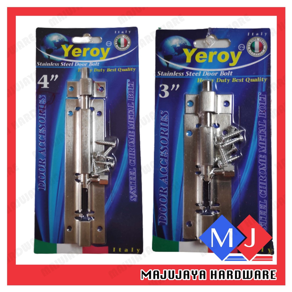 YEROY Stainless Steel Door Chrome Metal Bolt Door Bolt Slug Latch ...