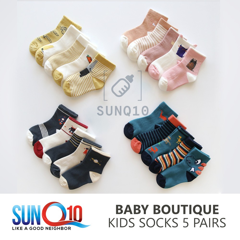 (5 Pair) Baby Girls Socks | Stocking Baby | Sarung Kaki Bayi | Stokin ...