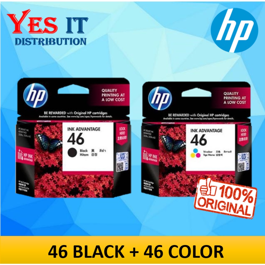 [COMBO SET] HP 46 Color + 46 Black Original Ink Advantage Cartridge ...