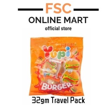 [FSC] Yupi Mini Burger Gummy Sweet (Travel Bag) 28gm | Shopee Malaysia