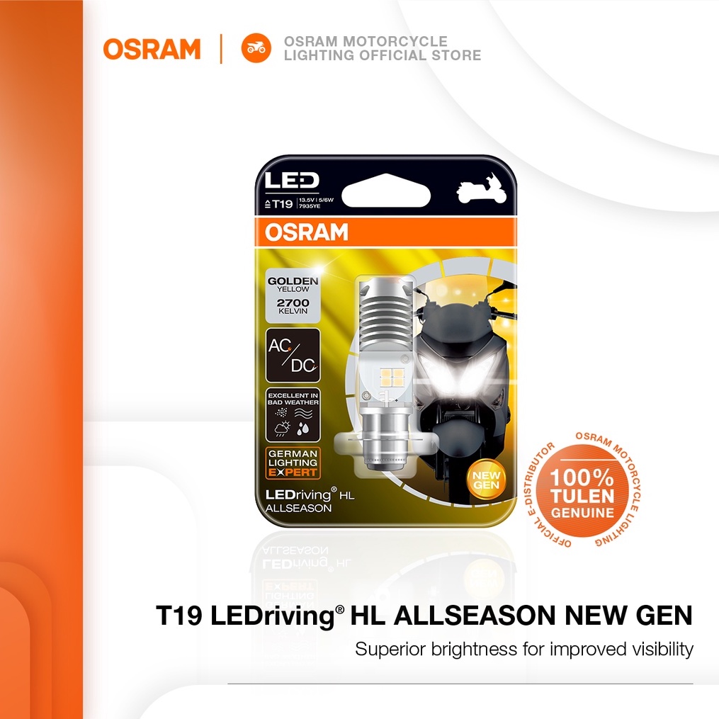 OSRAM LEDriving HL NEW GEN T19 M5 2700K Golden Yellow LED Bulb | Shopee ...
