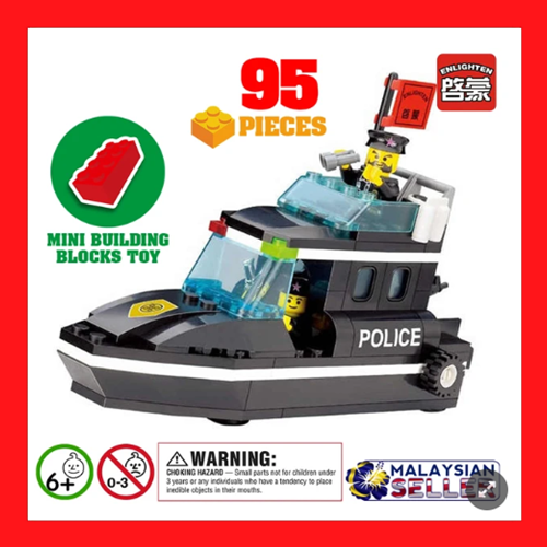 ENLIGHTEN [ POLICE BOAT ]- Police Series Building Block Toy ( 95 pcs ...