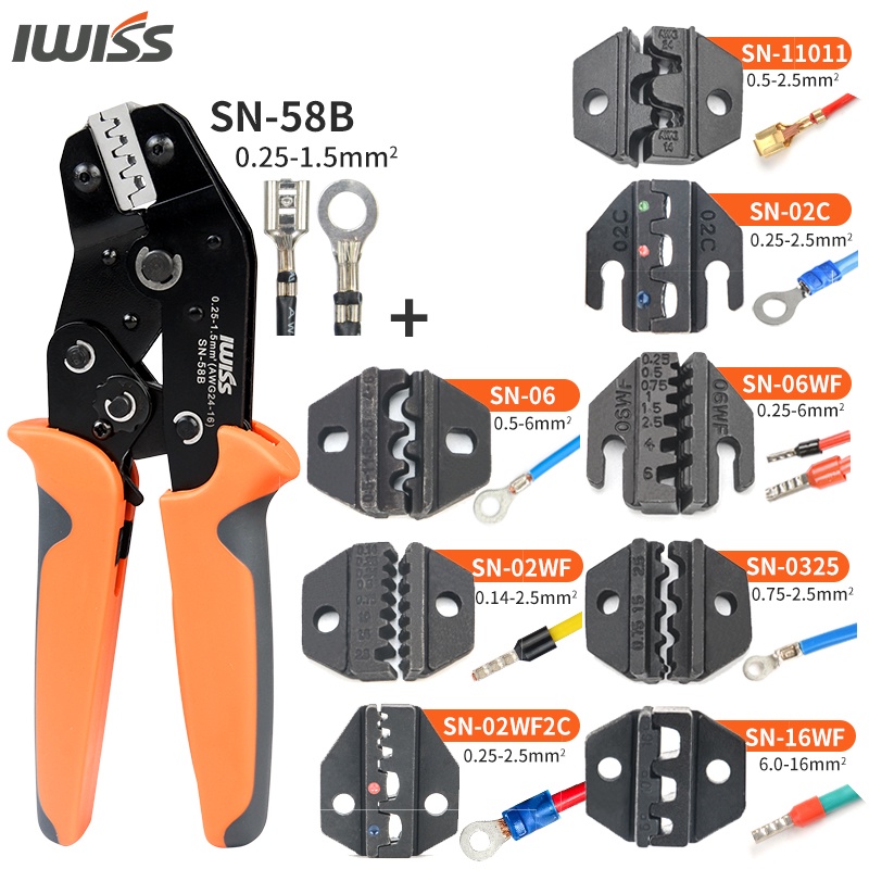 DuPont Terminals Crimping Pliers Kit Interchangeable Die Wire Crimper Tools Set SN-58B XH2.5 ...