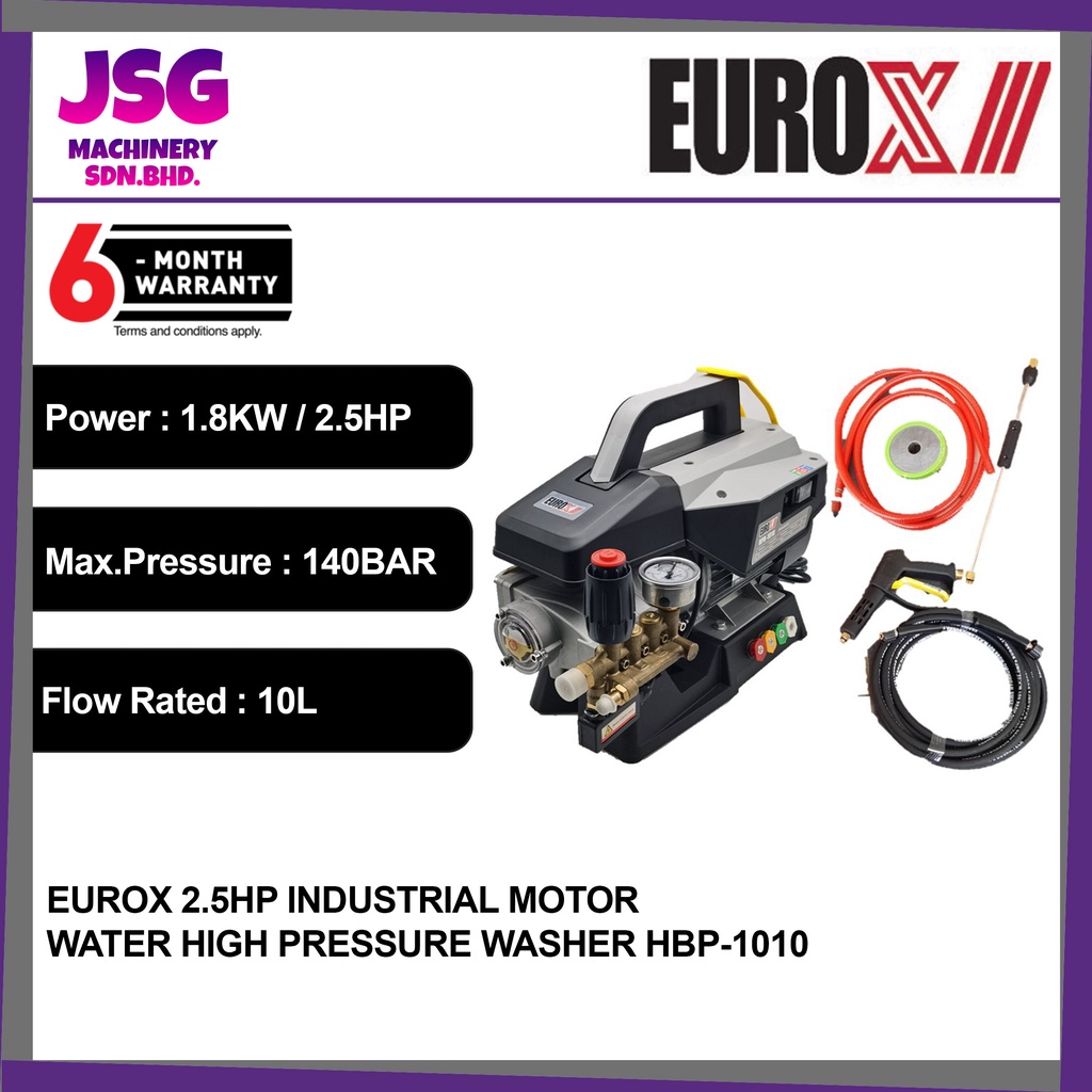 *EUROX 2.5HP INDUSTRIAL MOTOR WATER HIGH PRESSURE WASER HBP1010 | Shopee Malaysia