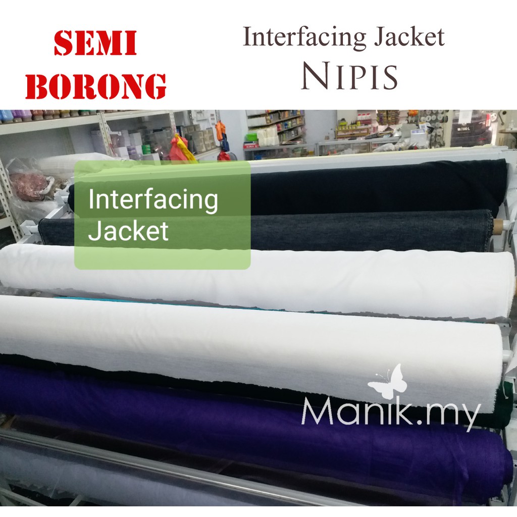 🔥Semi Borong🔥 Interfacing Jacket Nipis. Color Hitam dan Putih | Shopee ...