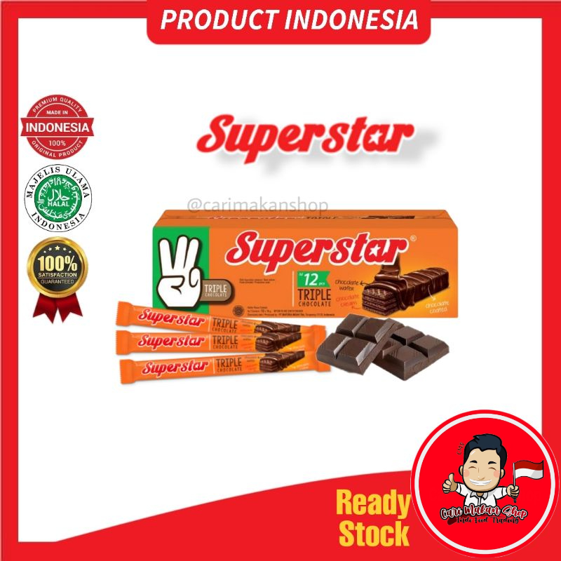 Mayora Superstar Chocolate Wafers 1box X 20pcs Product Indonesia🇮🇩 Beng ...
