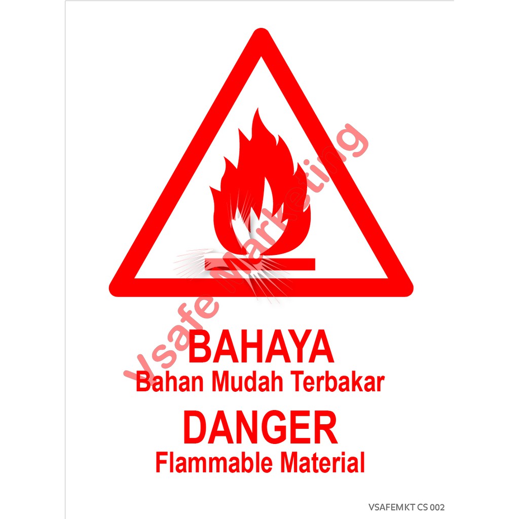 VSAFEMKT CS002 Flammable Hazard Signage Scheduled waste sticker ...
