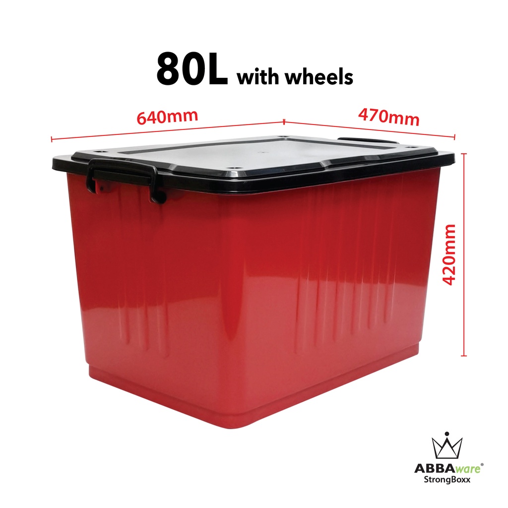Abbaware Storage Box(30L/50L/80L)/Kotak Simpanan dengan roda/Storage ...