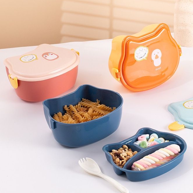 Kids Lunch Box Cute Cartoon Cat Lunch Box Cat Shape Children Bento ...