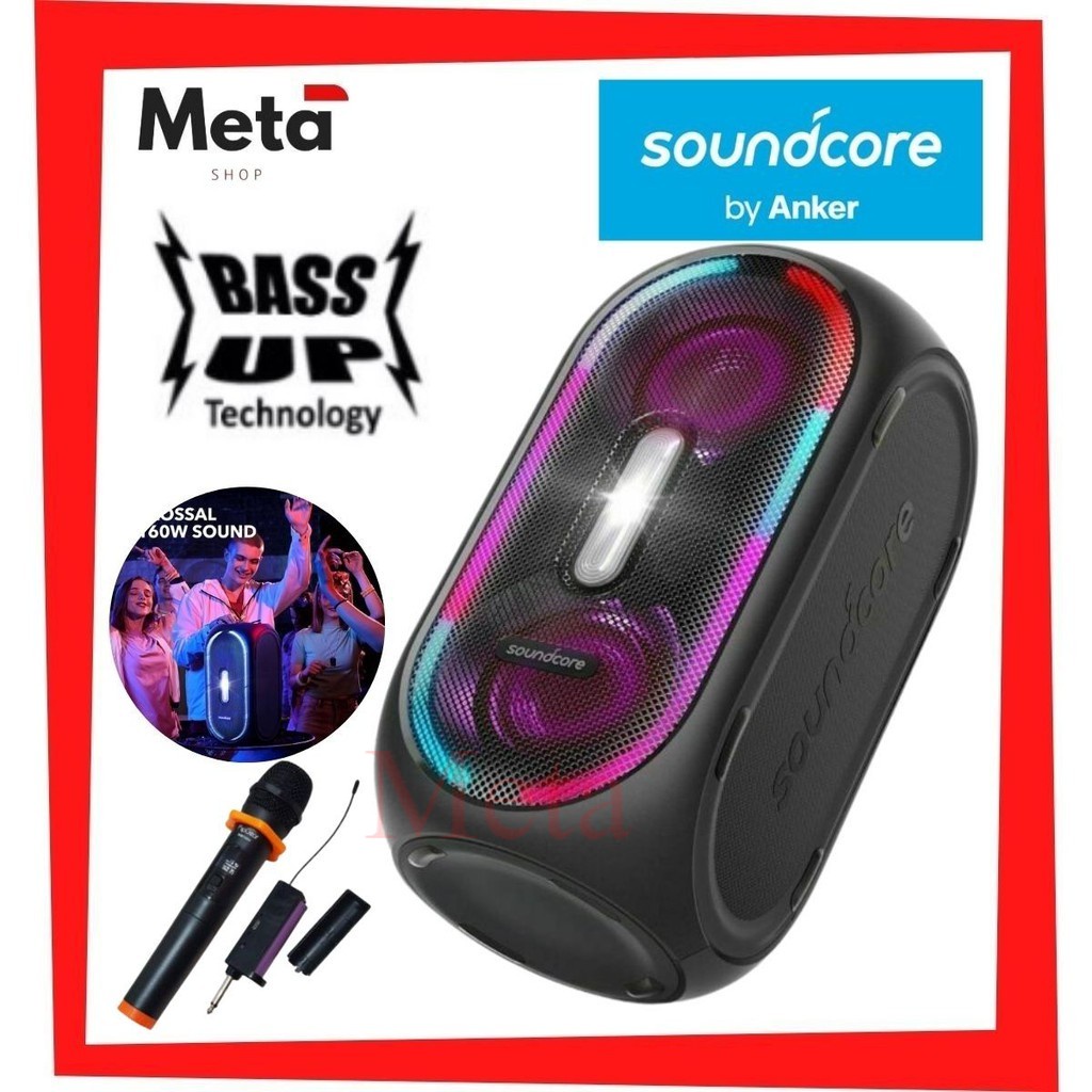 Anker A3391 Soundcore Rave (Free Wireless Mic) Portable Speaker with ...