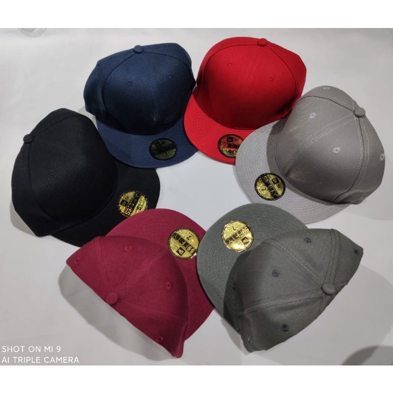 fitted full cap plain, multiple sizes(stock ready) | Shopee Malaysia