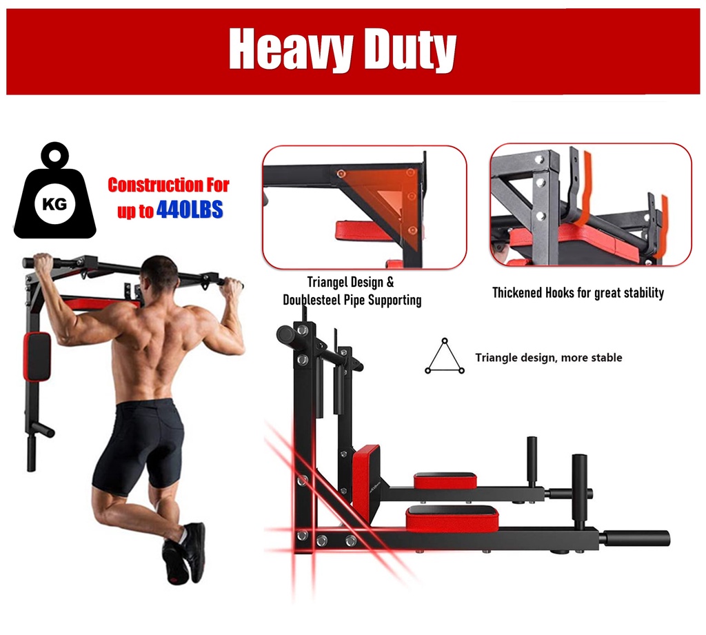 ADSports F33 / F39 Multifunctional Wall Mounted Pull Up Bar Chin Up ...