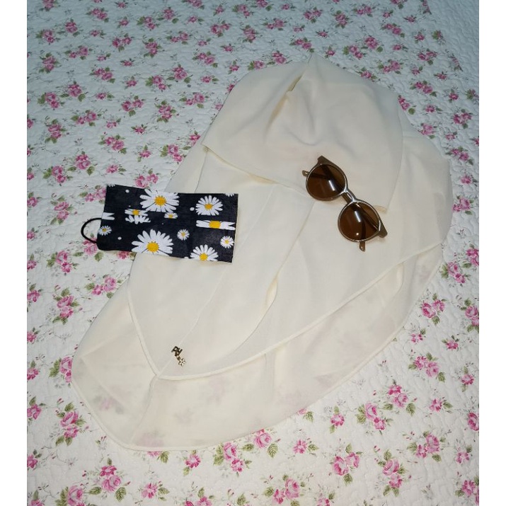 Mimi Lala Putih Cream Nikah Properhijab Preloved Tudung Bawal Instant Murah Cantik Shopee Malaysia