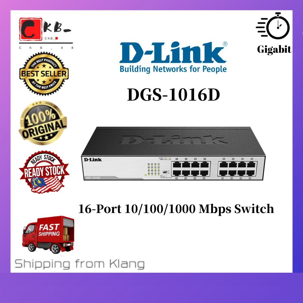 🔥Ready Stock🔥D-Link DGS-1016D 16 Port Gigabit Steel Case Desktop ...