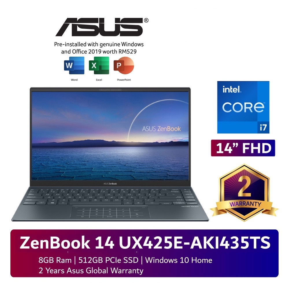 Asus ZenBook 14 UX425E-AKI435TS 14 inch FHD Laptop Pine Grey | i7 | 8GB ...