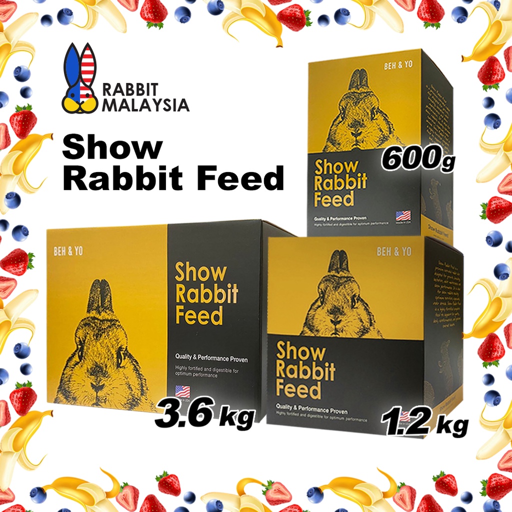 Show Rabbit Feed 3.6kg | 1.2kg | 600g Beh & Yo dedak makanan arnab ...
