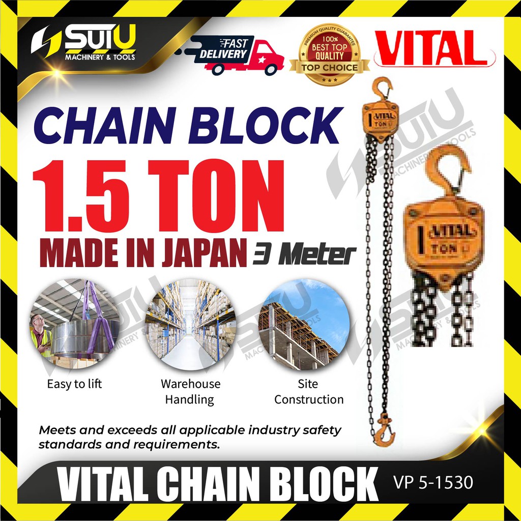VITAL Chain Block 0.5ton x 3m / 1ton x 3 m / 1ton x 5m / 1.5 ton x 3m ...