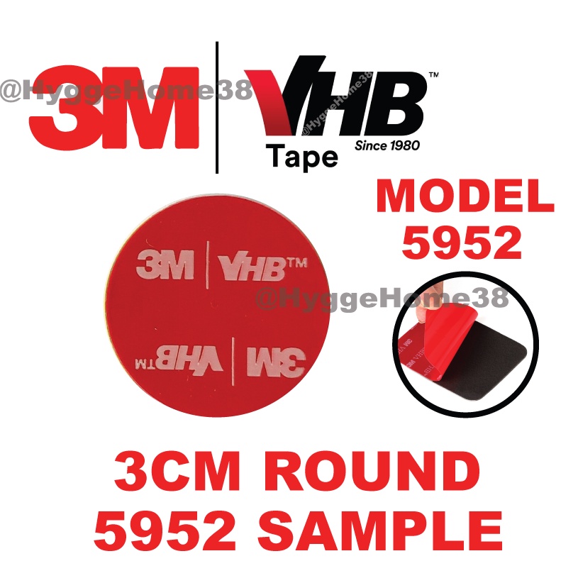 3M 5952 Double Sided Tape Heavy Duty Strong VHB Sticker Acrylic Adhesive Foam Vehicle Waterproof ...