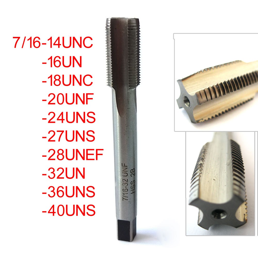 7/16-14 UNC 7/16-16 UN 7/16-18 UNC 7/16-20 UNF 7/16-24 UNS HSS Tap ...