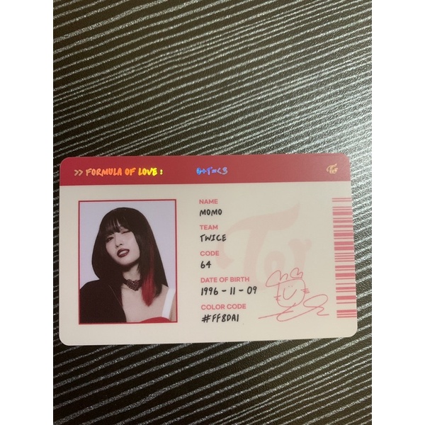 TWICE MOMO RED ID CARD | Shopee Malaysia