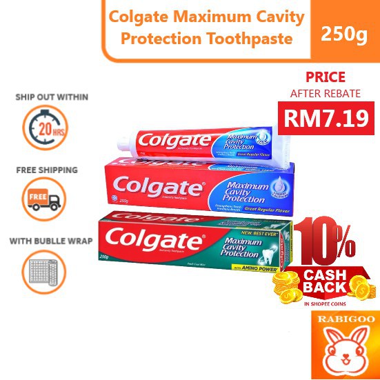 [RM 7.19 AFTER SHOPEE COIN REBATE] Colgate Maximum Cavity Protection ...
