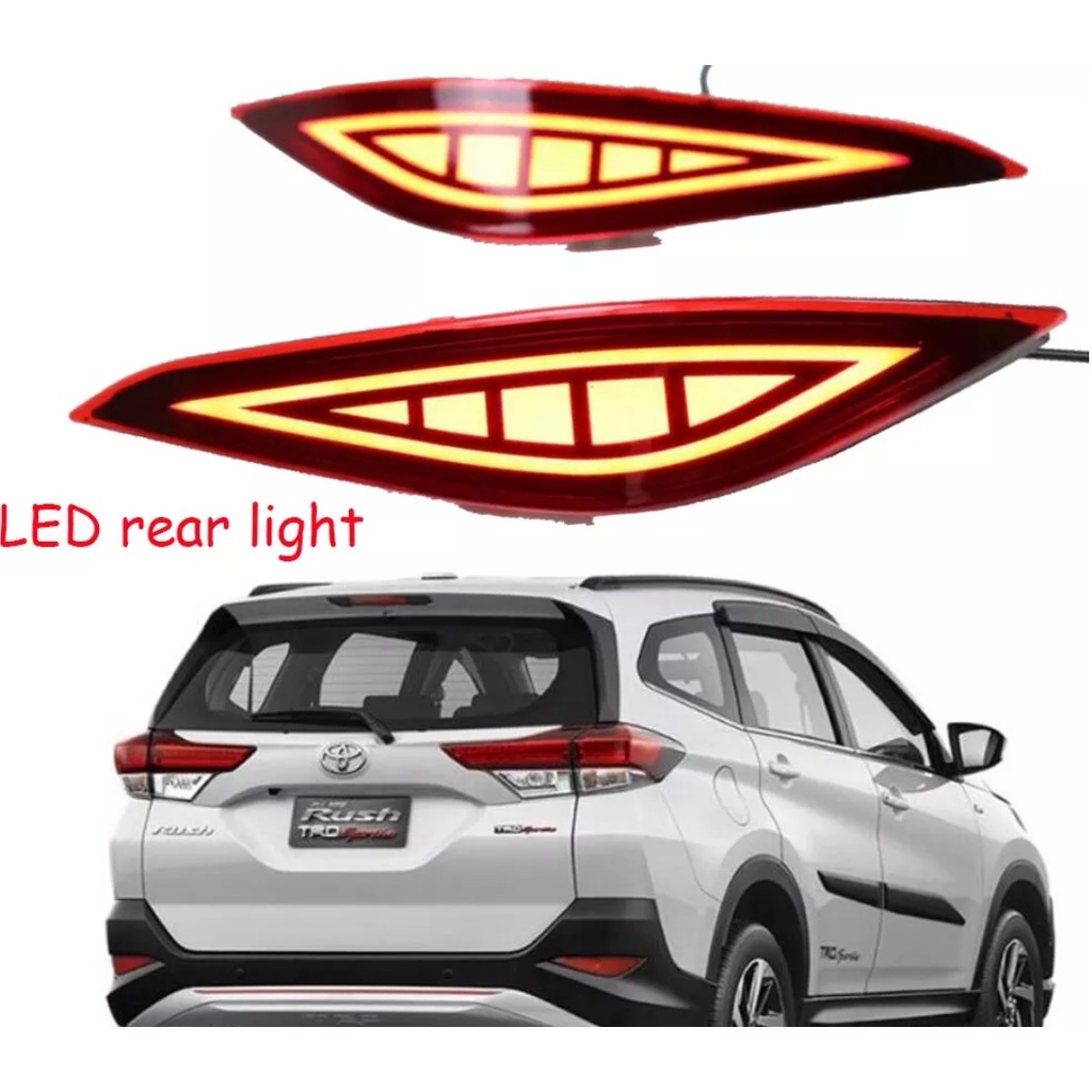 1 Pair Led Rear Bumper Light Lamp Reflector for Toyota RUSH 2018 2019 ...