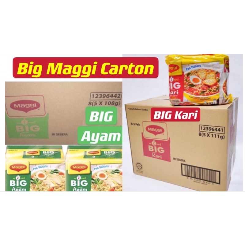 Big Maggi Ayam/Kari - Carton (8packs of 103g/106g x5) | Shopee Malaysia