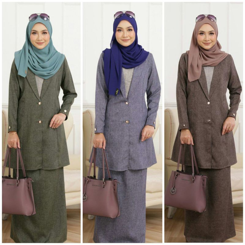 Ready Stock! Baju Korporat Kurung Blazer Labuh Nursing Friendly Loose ...