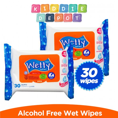 Wetty Wet Wipes Tissue (Fragrance & Alcohol FREE ) | Shopee Malaysia
