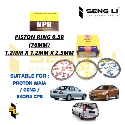 PROTON WAJA / GEN2 / EXORA CPS 1.6CC PISTON RING (0.50) JAPAN | Shopee ...