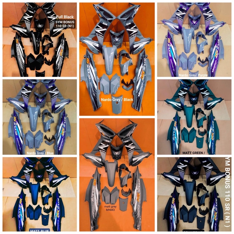 COVERSET HLD SYM BONUS SR 110 N1 (Siap Tampal) | Shopee Malaysia