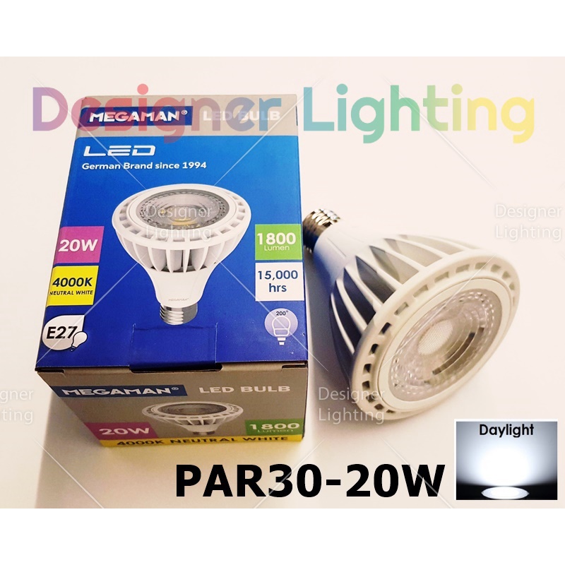 Designer Lighting PAR30 E27 Holder 20w/35w Megamen Led Spotlight Bulb ...