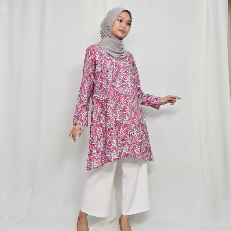 Blouse Cotton Printed Plus Size/ Blouse Muslimah/Blouse Labuh (S-5XL ...