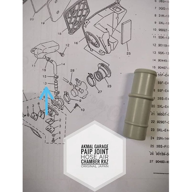 SPAREPART RXZ ORIGINAL. PAIP JOINT HOSE AIR CHAMBER RXZ ORIGINAL JAPAN ...