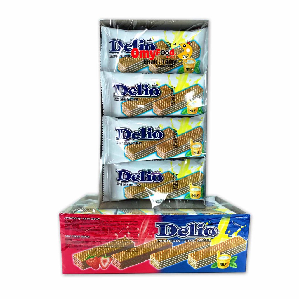 16g x 24pcs Delio Cream Wafer [Chocolate / Strawberry / Milk / Orange ...