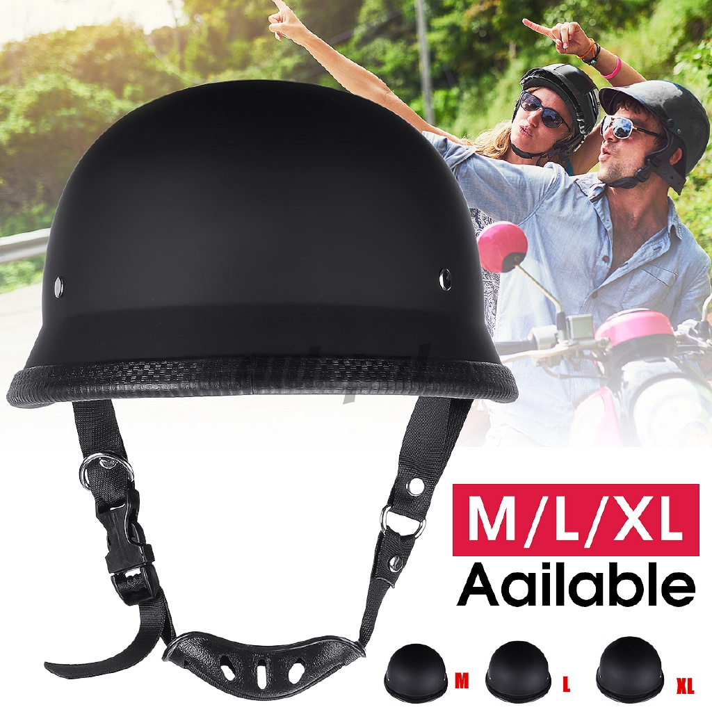 Vintage Motorcycle Half Open Face Helmet German Style Motocross Bike M ...