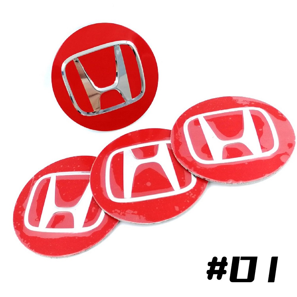 4Pcs 56mm HONDA Car Wheel Hub Cap Sticker Tire Cap Wheel Center Hub ...