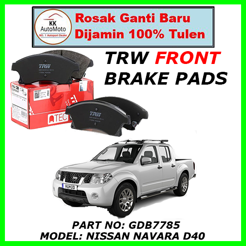 Nissan Navara D40 TRW Front Brake Pads ( GDB7785 ) | Shopee Malaysia