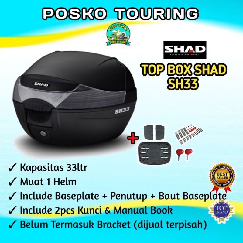 Top Box Shad SH33 | Touring motorbike Box | Shopee Malaysia