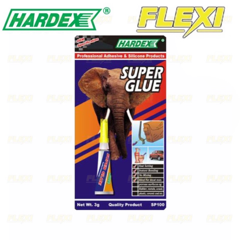 Hardex Super Glue 3G Single Pack Elephant Glue Gam Gajah SP100 - FLEXI ...