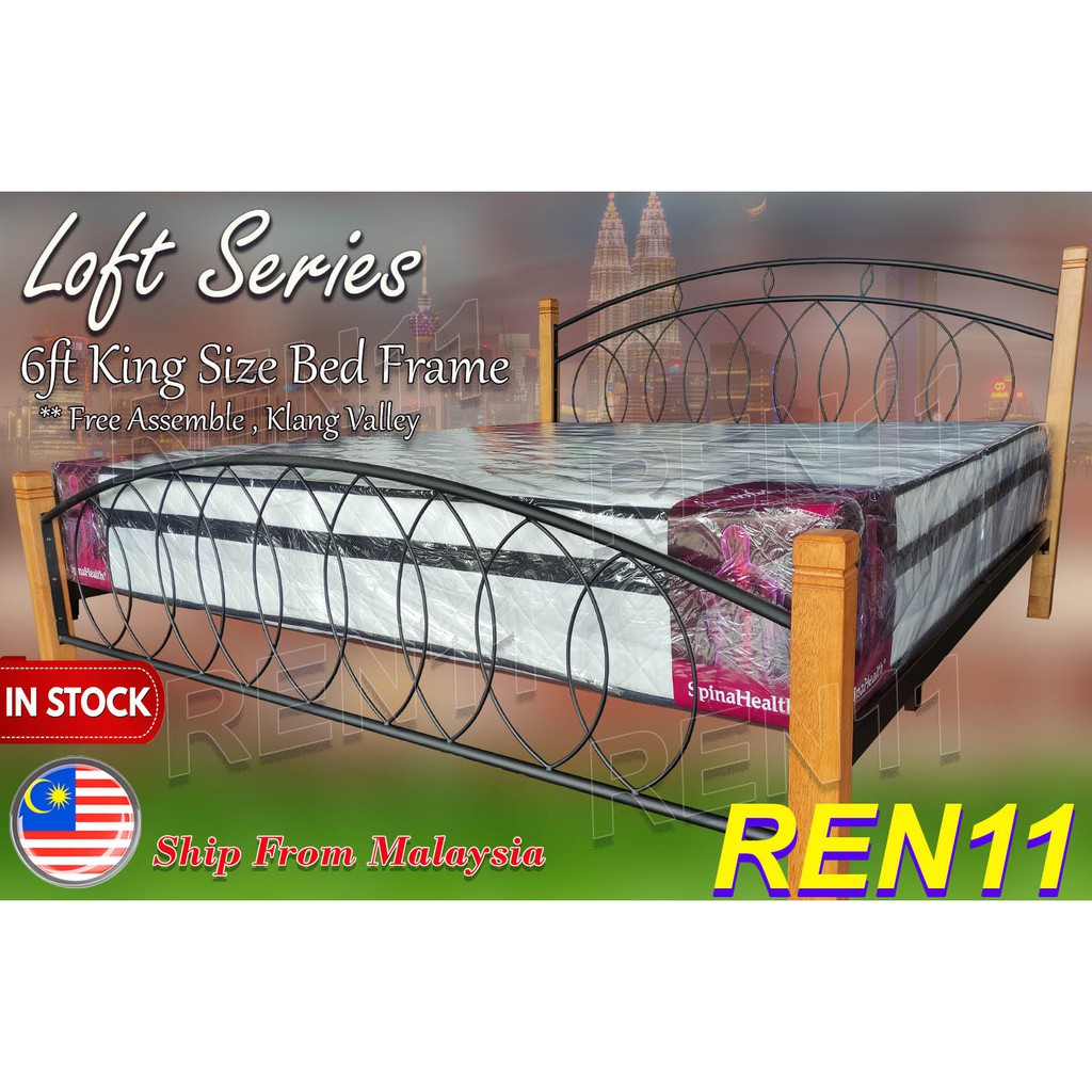 6ft WO King Size Quality Bed Frame, katil besi ,homestay bed frame ...